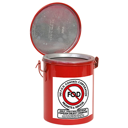 1 Gallon Galvanized Steel FOD Can in Red
