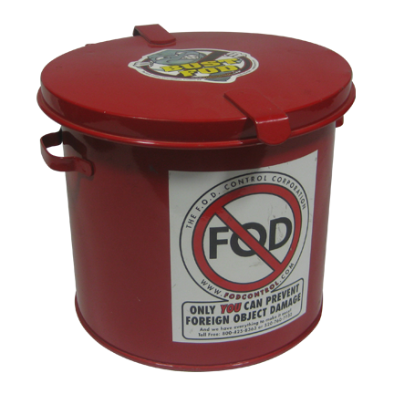 1 Gallon Galvanized Steel FOD Can in Red