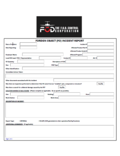 FOD Incident Report | FOD Forms & Templates for Incidents