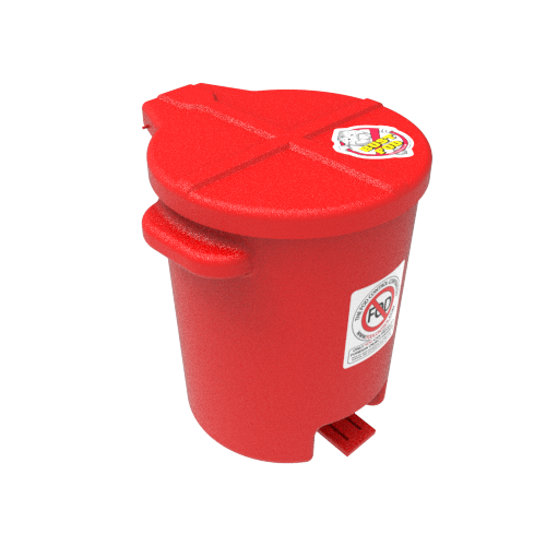 6-Gallon Red FOD Storage Container Bins | FOD Cans